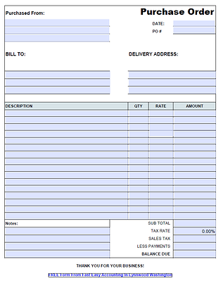 Free Contractor Purchase Order Template PDF