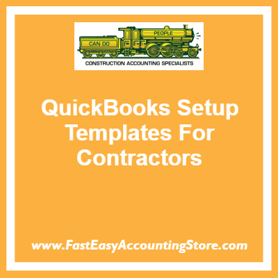 Contractor QuickBooks Set Up And Chart Of Accounts Templates For ...